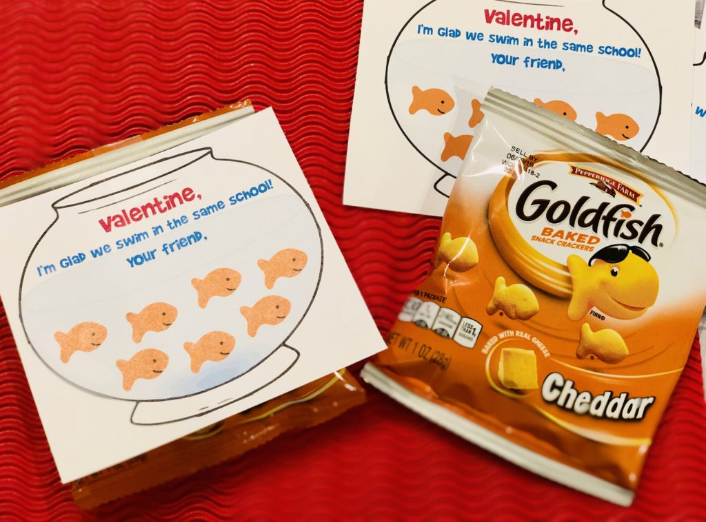 Toddler Goldfish Valentine Printable - #NeverDoneWithFun